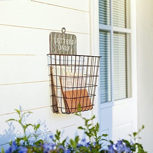 Metal Envelope Mail Organizer Soffee Envelope Shaped Wall Mail Holder ...