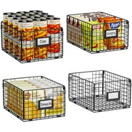 4 Pack XXL Stackable Wire Baskets with Handles, X-cosrack Fruit ...