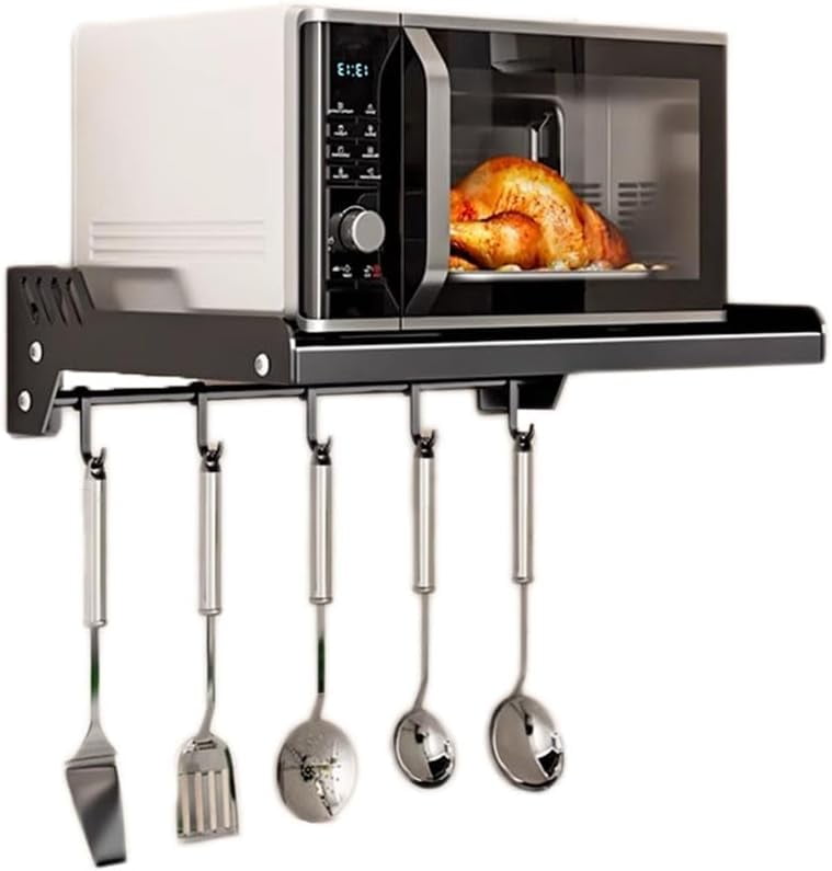 Wall Mount Microwave Oven Shelf, Kitchen Organizer Storage Holder with ...