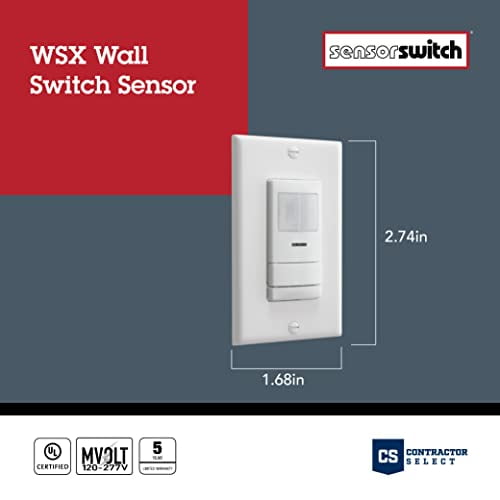 Wall Mount Motion Sensor Switch, Passive Infrared Wall Switch and Occupancy Sensor, Single Relay ...