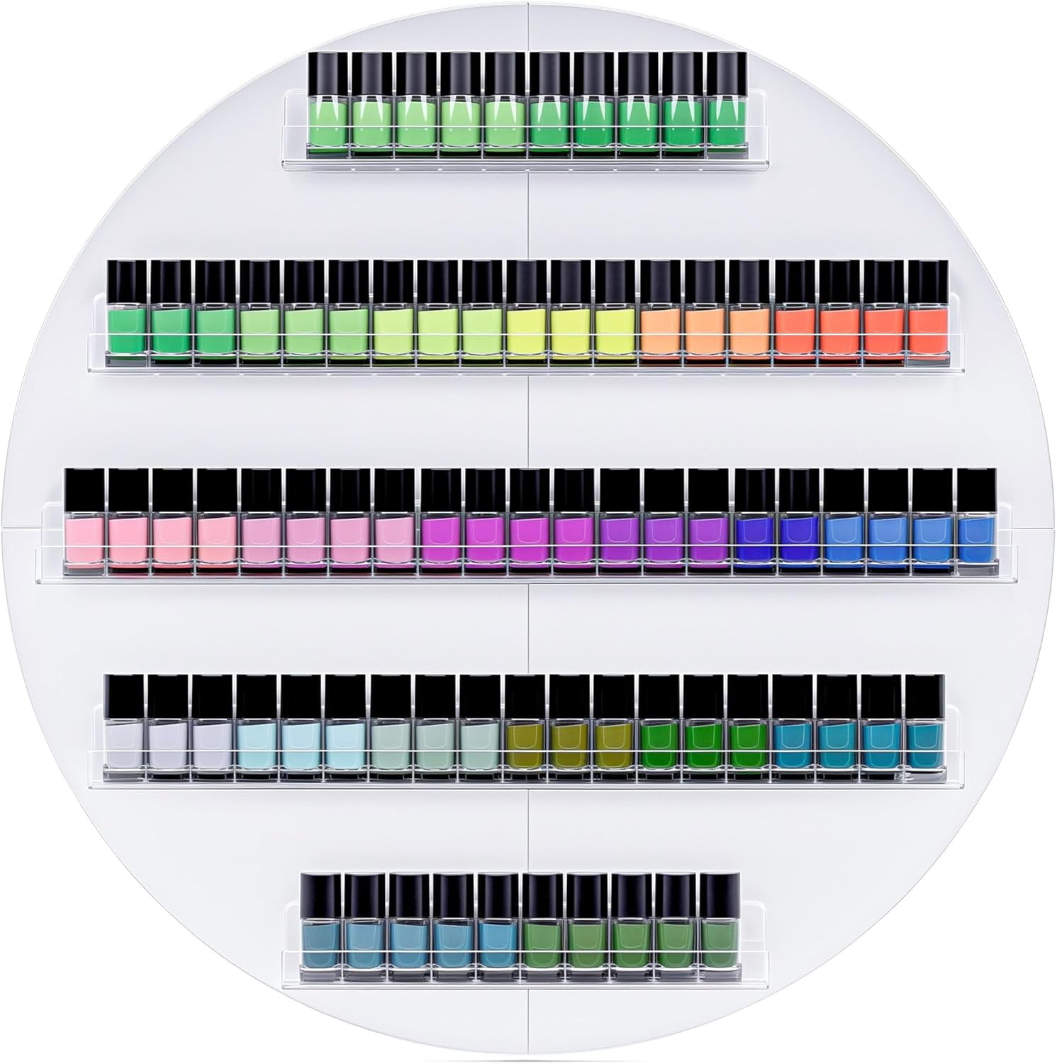 Wall Mount Nail Polish Rack, 5 Layers Round Nail Polish Organizer, Nail ...
