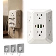 Wall Mount Outlet Extender, 6 Spaced Outlets, with Night Light ...