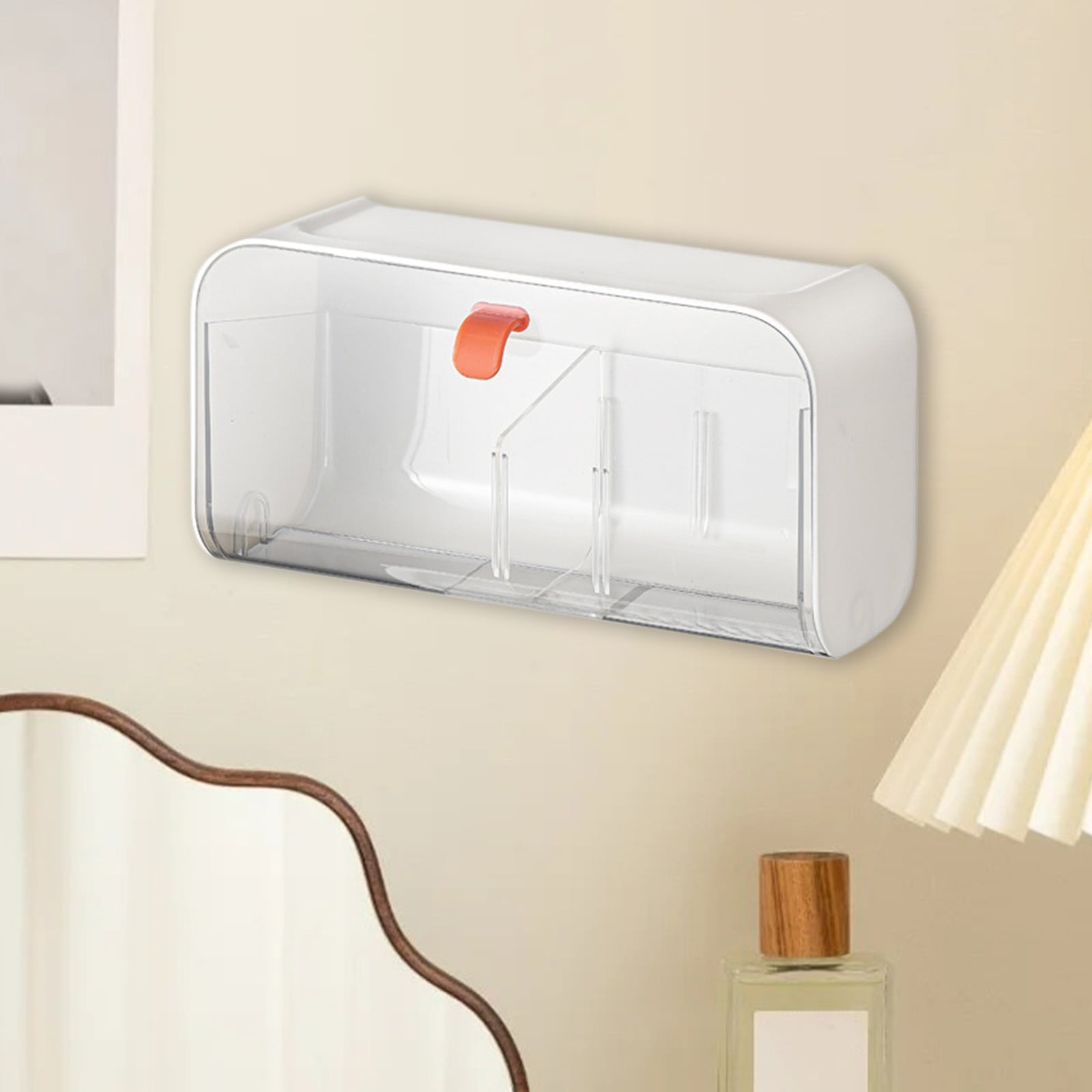 Wall Mount Plastic Storage Box with Adjustable Partitions - Kitchen ...