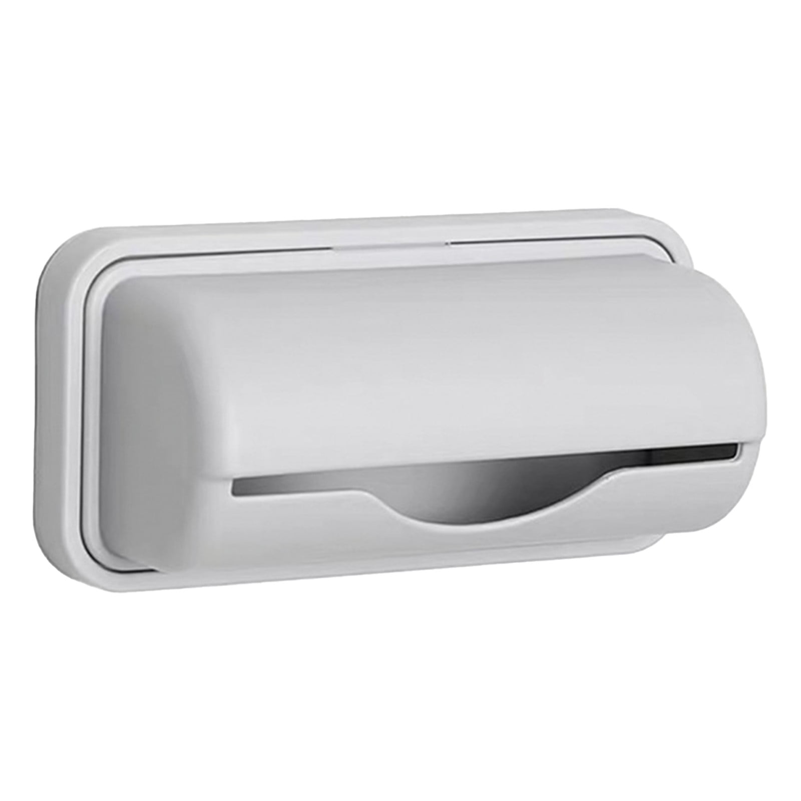 Wall-Mount Plastic Trash Bag Dispenser, No-Drill Garbage Roll Holder ...