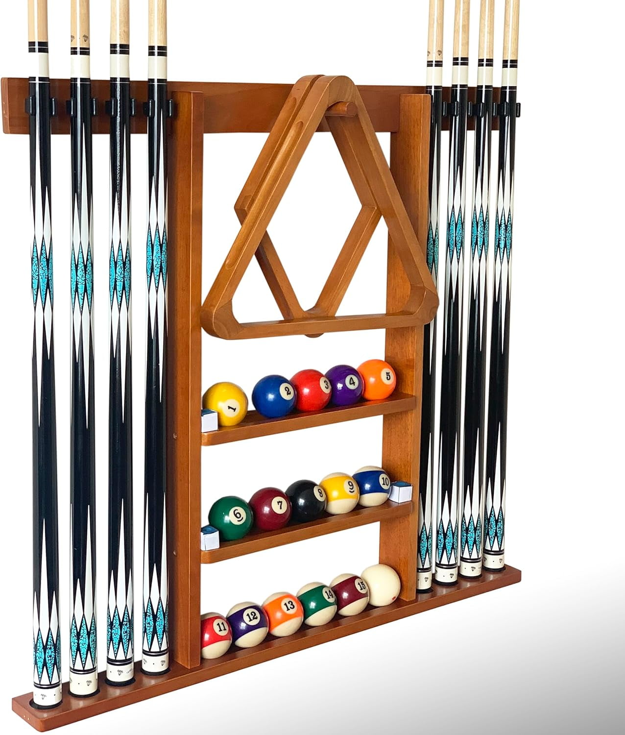 Wall Mount Pool Cue Stick Holder Hold 8 Cues, Pool Stick Holder ...
