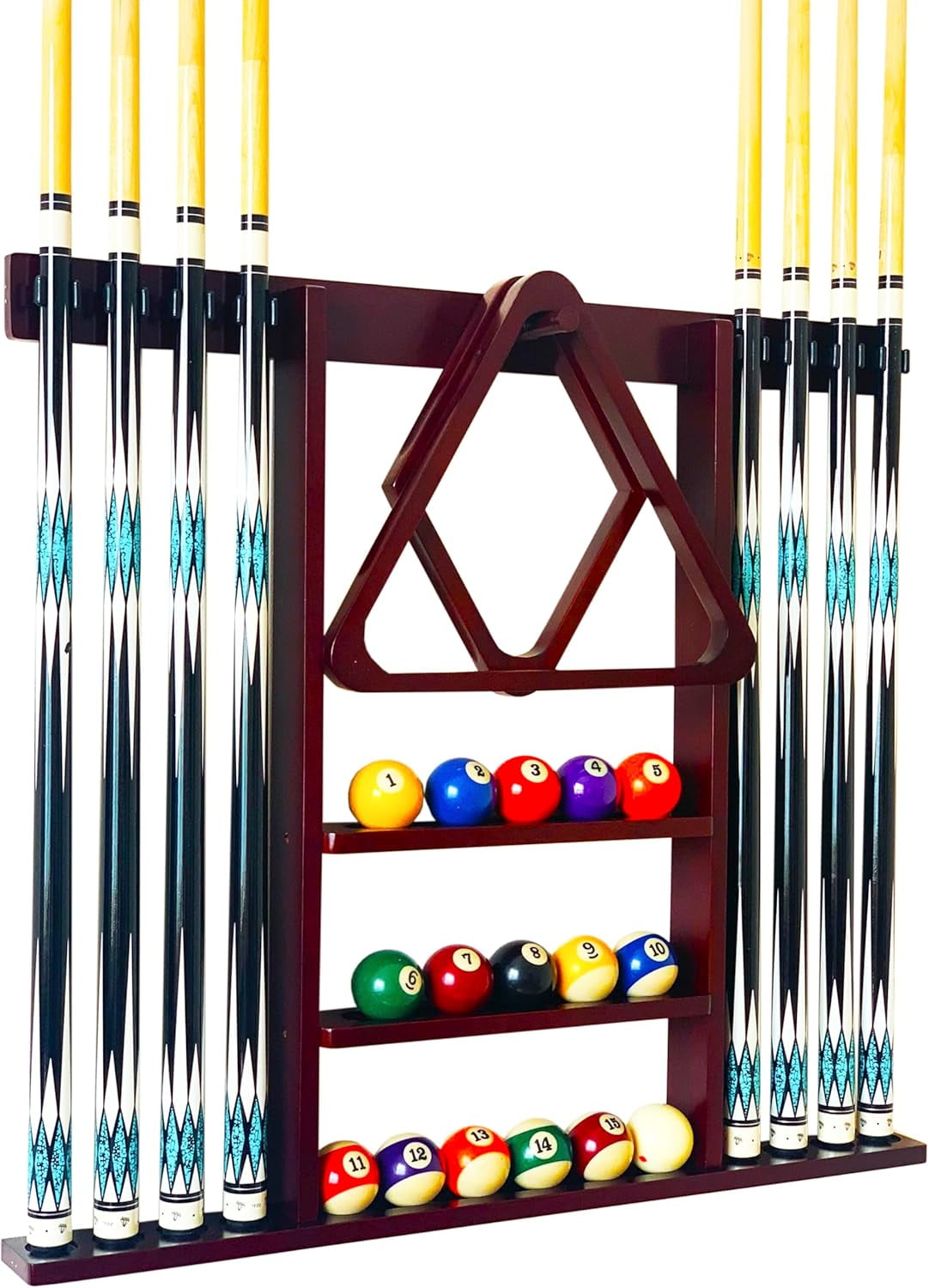 Wall Mount Pool Cue Stick Holder Hold 8 Cues, Pool Stick Holder ...