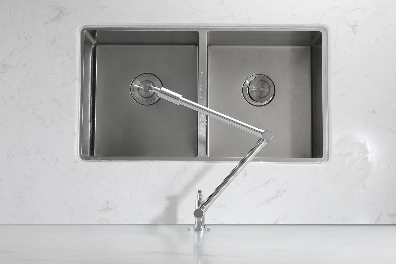 Wall-Mount Pot Filler Faucet with Swivel Spout Brass Construction for ...