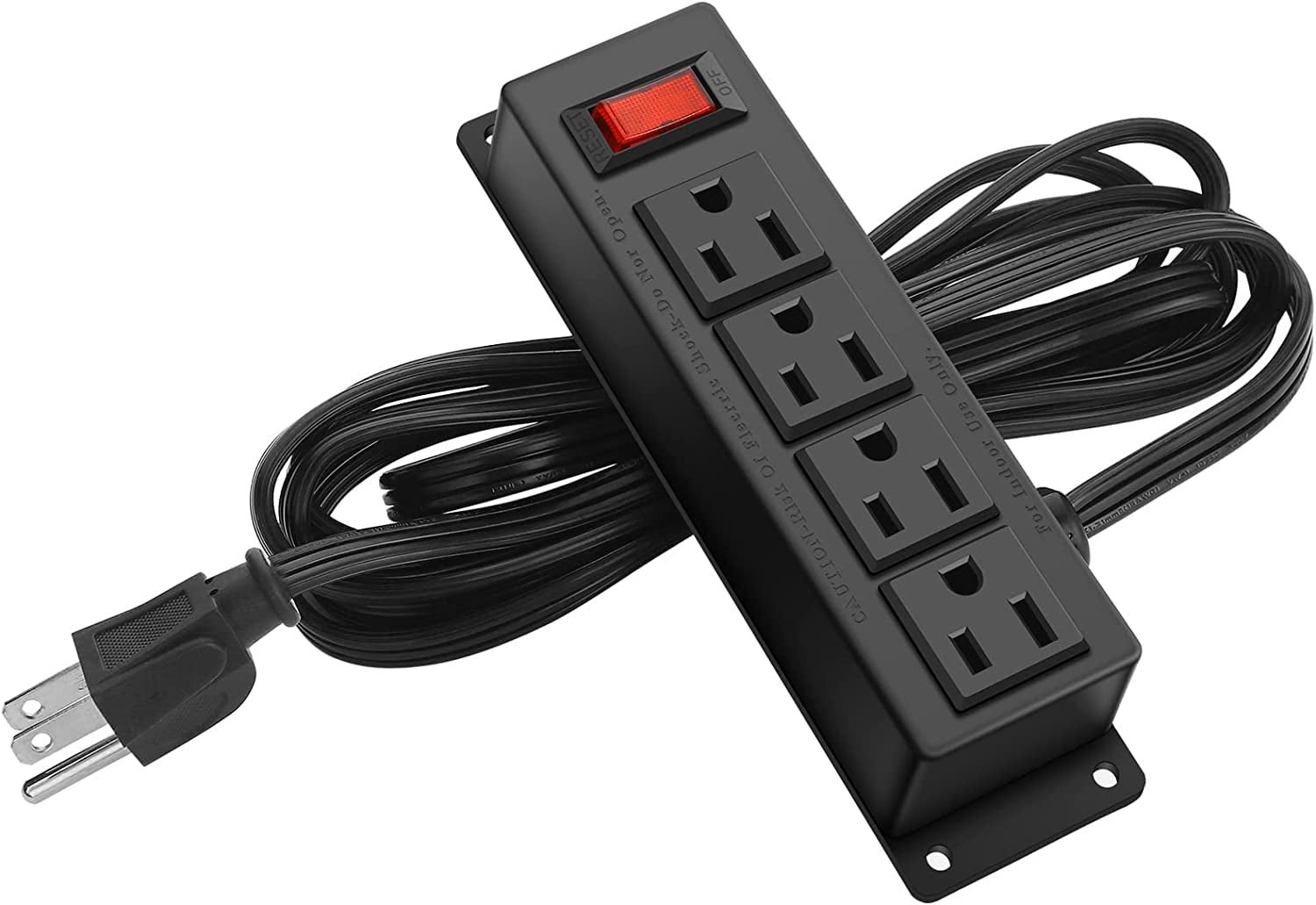 Wall Mount Power Outlet Strip, 4 Outlet Mountable Power Strip with ...