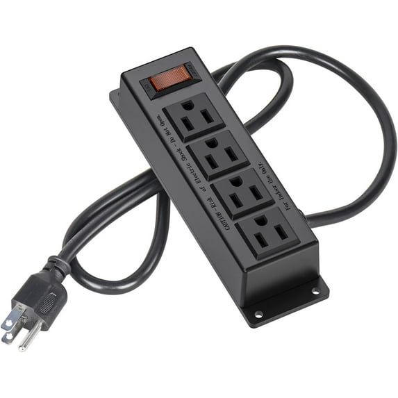 Wall Mount Power Outlet Strip, 4 Outlet Mountable Power Strip with ...