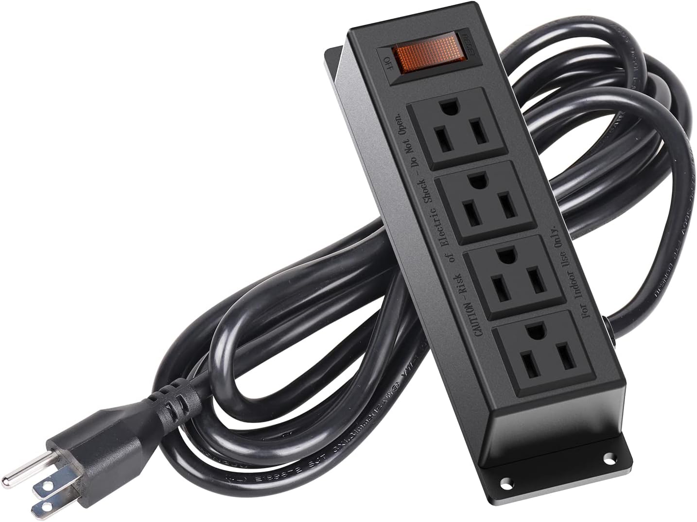 Wall Mount Power Outlet Strip, 4 Outlet Mountable Power Strip with ...