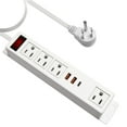Wall Mount Power Strip USB C Fast Charge 20W 4 AC Outlets and 3 USB ...