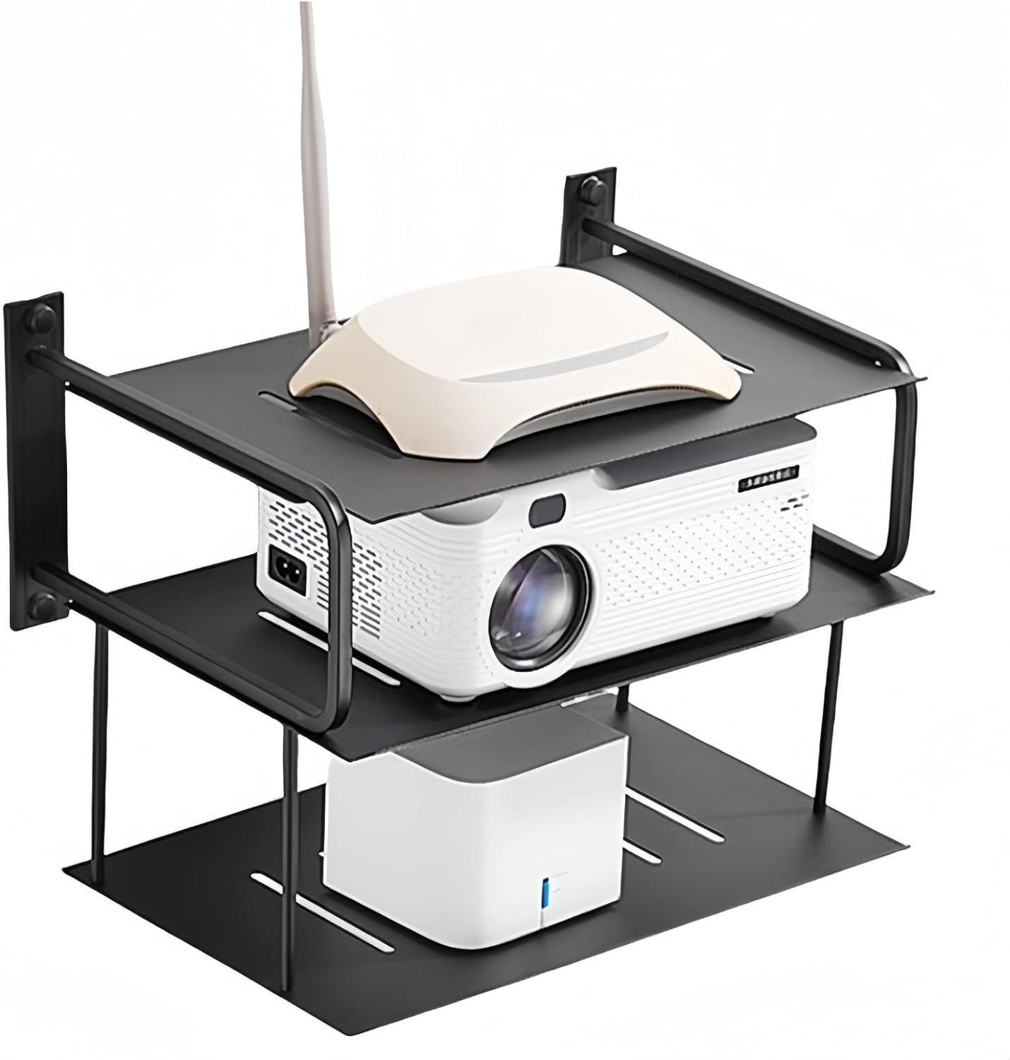 Wall Mount Projector Shelf with Cable Hole for Router, Modem, Cable ...