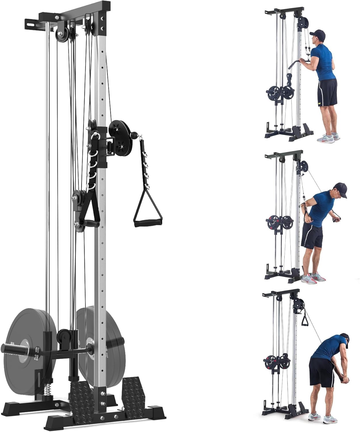 Wall Mount Pull Down Machine for Home Gym, Floor Standing Cable Machine ...