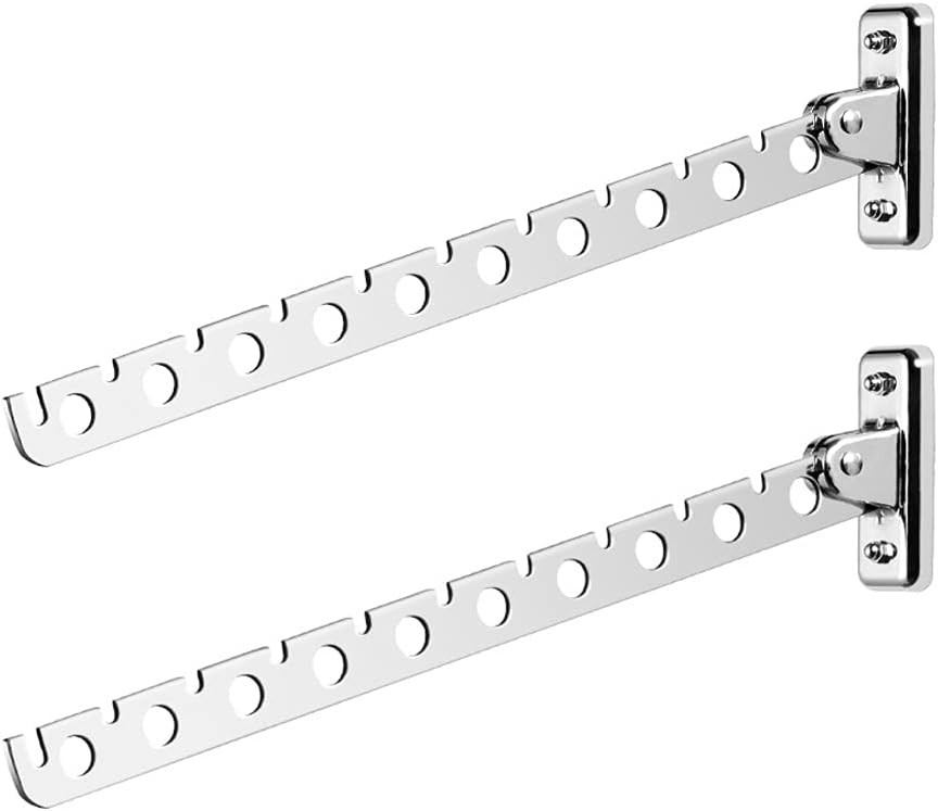 Wall Mount Rack, Set of 2 Stainless Steel Folding Wall Rack, Clothes ...