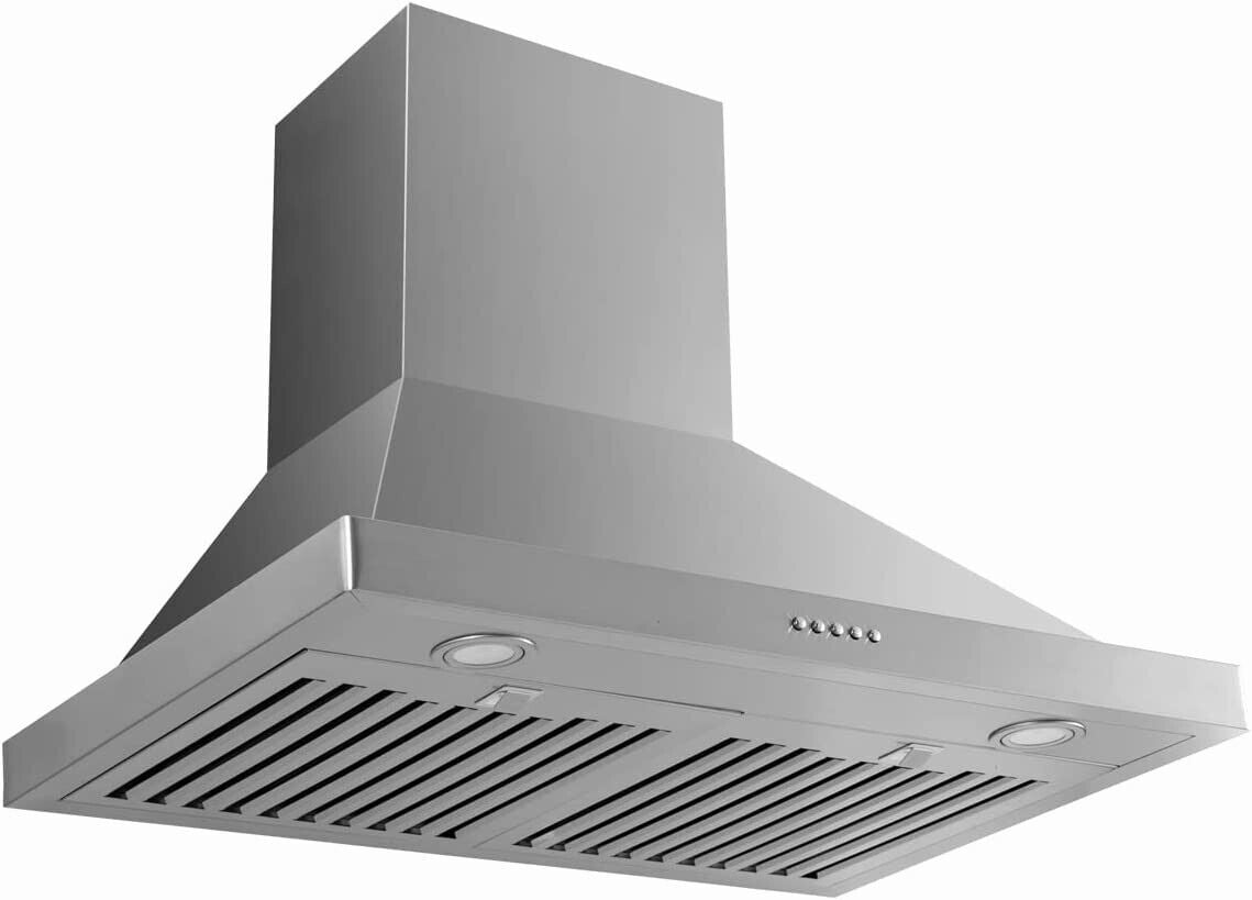 Wall Mount Range Hood Vent Stainless Steel Kitchen 3 Speed Exhaust Fan ...