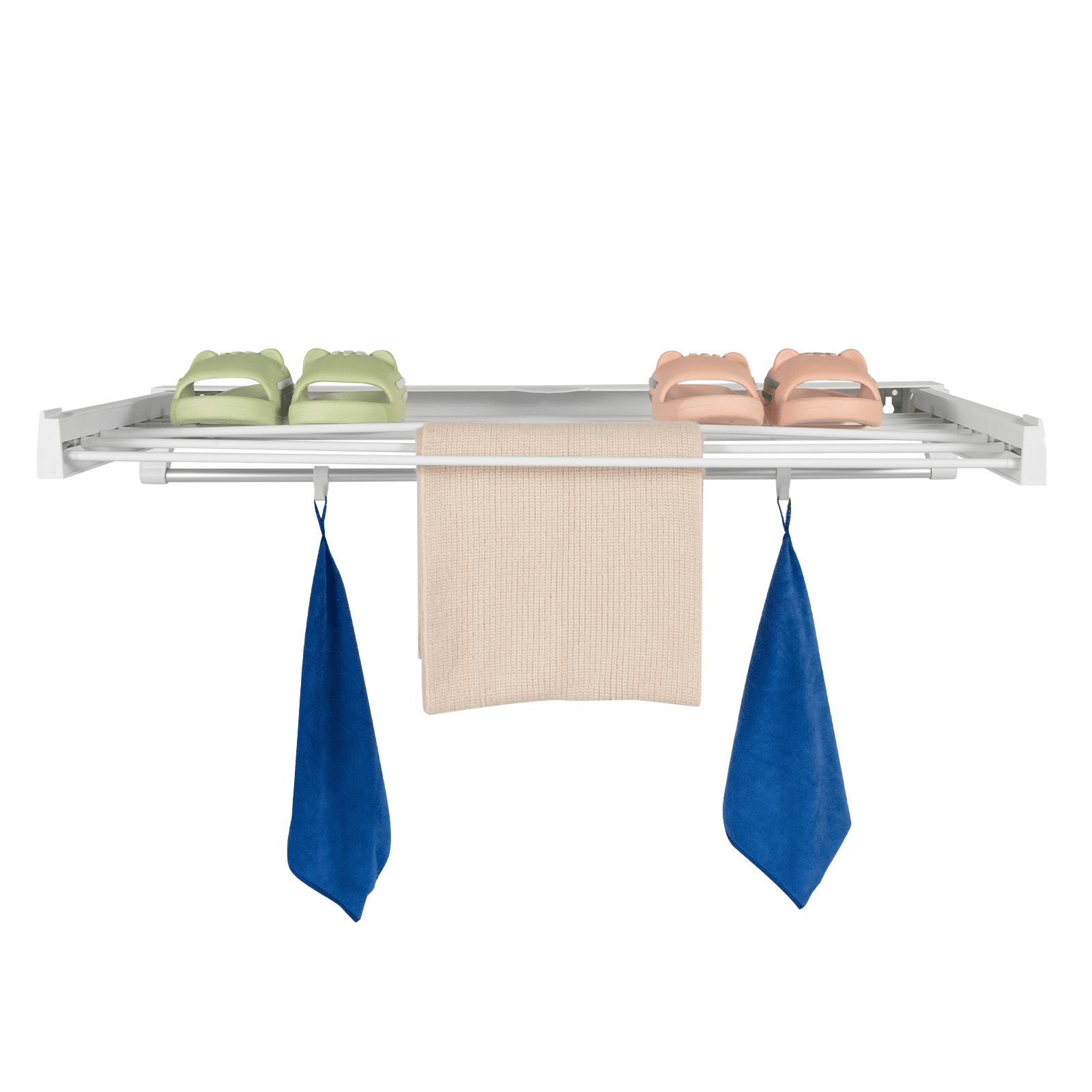 Wall Mount Rectangle Laundry Clothes Storage Drying Rack Retractable ...