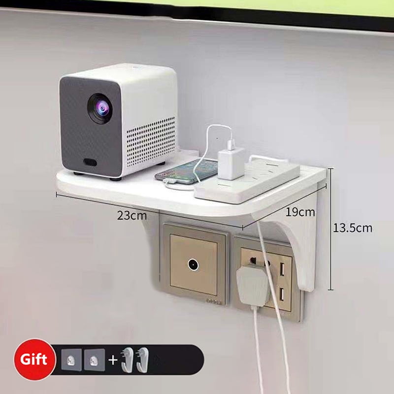 Wall Mount Router Shelf Punch-free TV Set-top Box Floating Hanging Rack ...