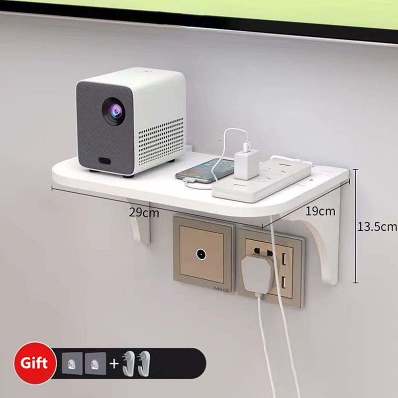 Wall Mount Router Shelf Punch-free TV Set-top Box Floating Hanging Rack ...