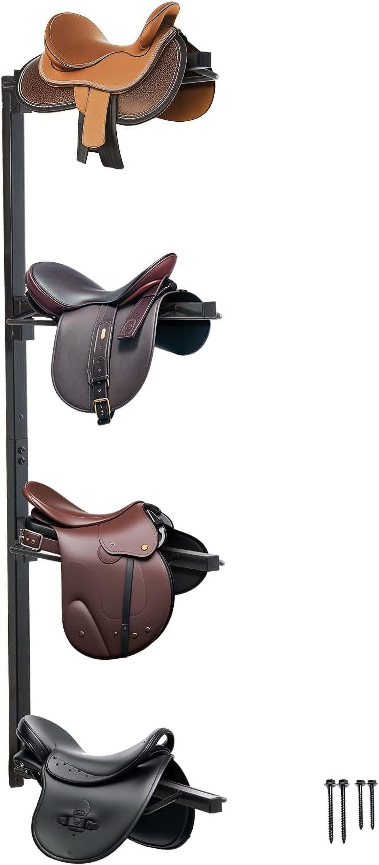 Wall Mount Saddle Rack, 24 X 7 X 52 In, Four Tiers Horse Saddle Storage ...