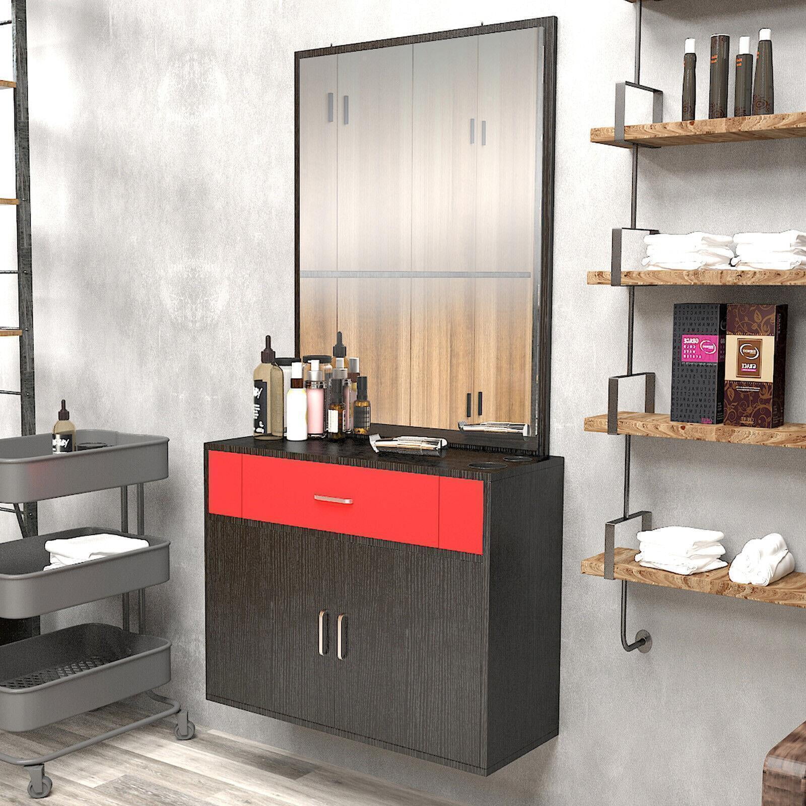 Wall Mount Salon Station with Mirror, Styling Station Barber Station Spa Salon - Walmart.com