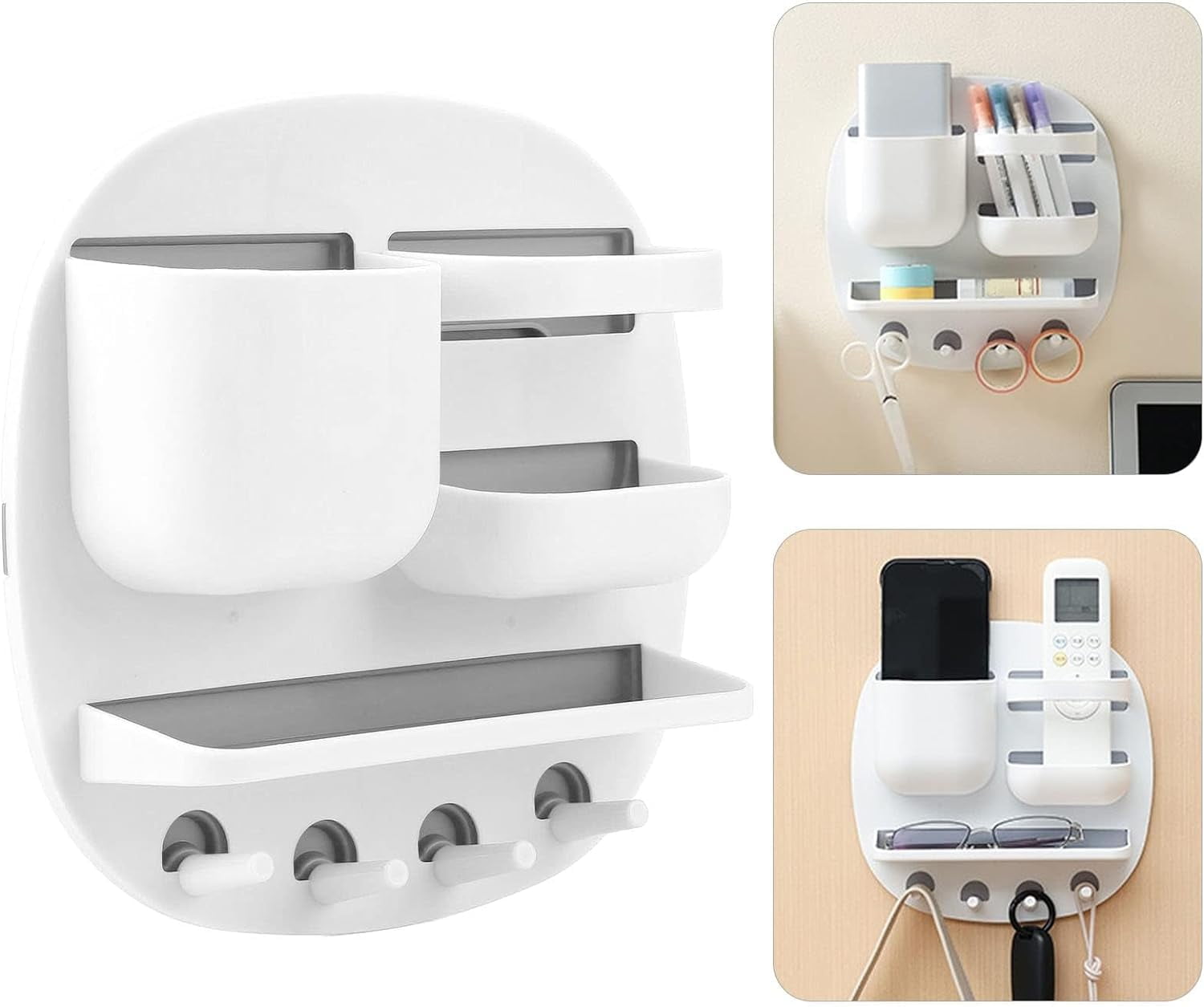 Wall Mount Shelf Accessories Organizer Self-Stick Bedside Storage ...