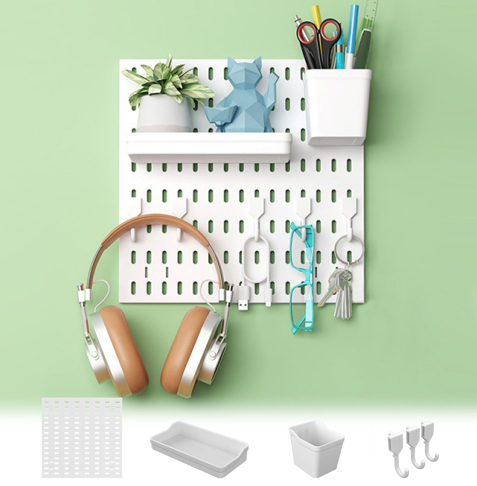 Wall Mount Shelves, Multi-Use Hooks, Adjustable Design, ModernStyle ...