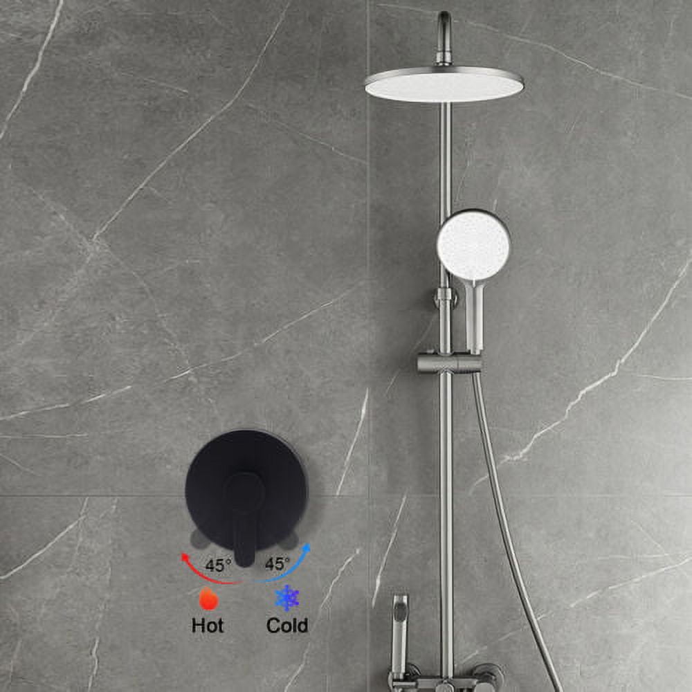 Wall Mount Shower Faucet Control Valve Bath Mixer Bathroom Water Tap ...