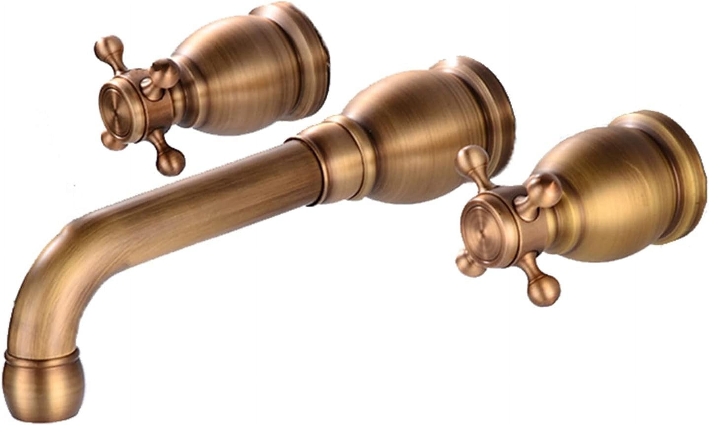 Wall Mount Sink Faucet Bathroom,Brass,Hot and Cold Sink Mixer Tap ...