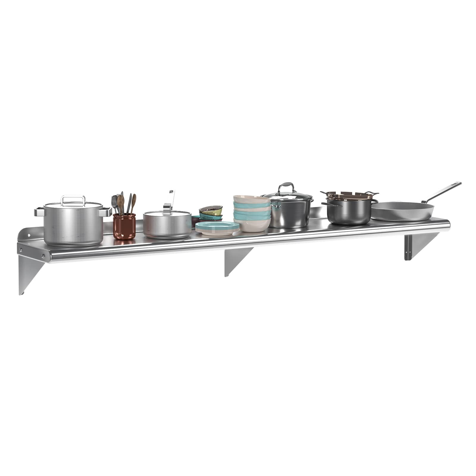 Wall Mount Stainless Steel Shelf 12 x 60 Inch, NSF Certified Shelves ...