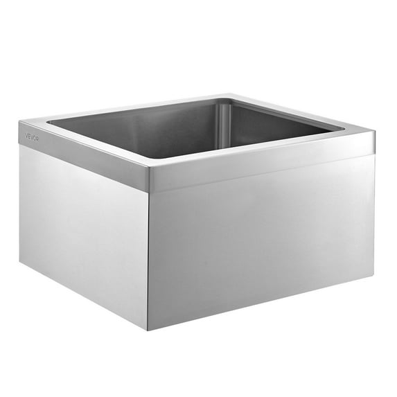 Wall-Mount Stainless Steel Utility Sink for Mop & Cleaning, 22x19x12 ...