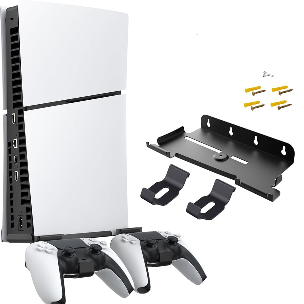 Wall Mount Stand for PS5 Slim Disc & Digital Edition,with 2 Removable ...