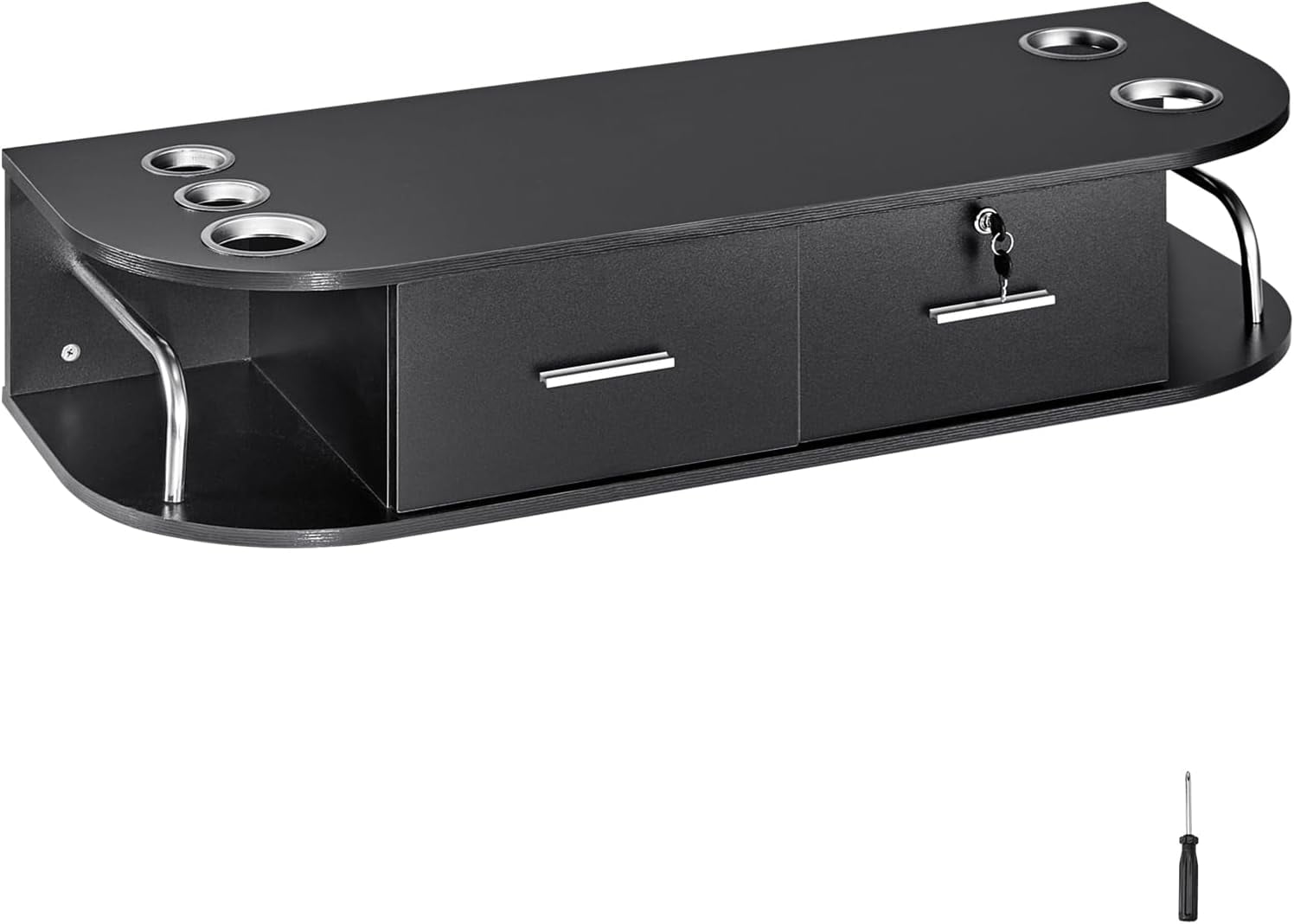 Wall Mount Styling Station, Hair Barber Table with 5 Hair Dryer Holders ...