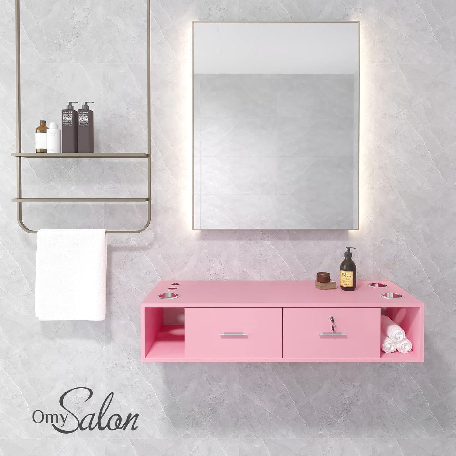 Wall-Mount Styling Station Salon Barber Beauty Equipment w/ Hair Dryer ...