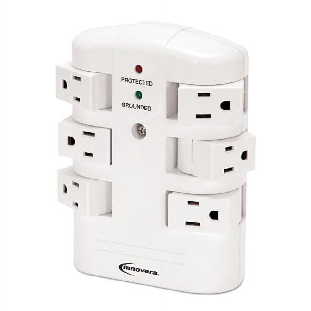 Wall Mount Surge Protector, 6 Outlets, 2160 Joules, White | Bundle of ...