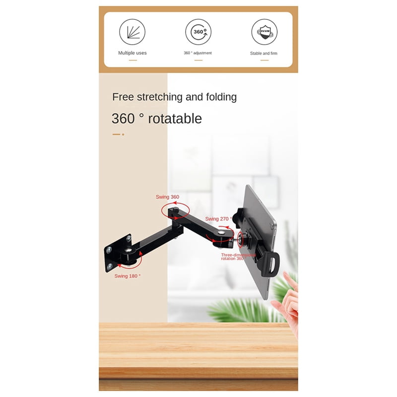 Wall Mount Tablet Stand Adjustable Long Arm Stretchable Cell Phone ...