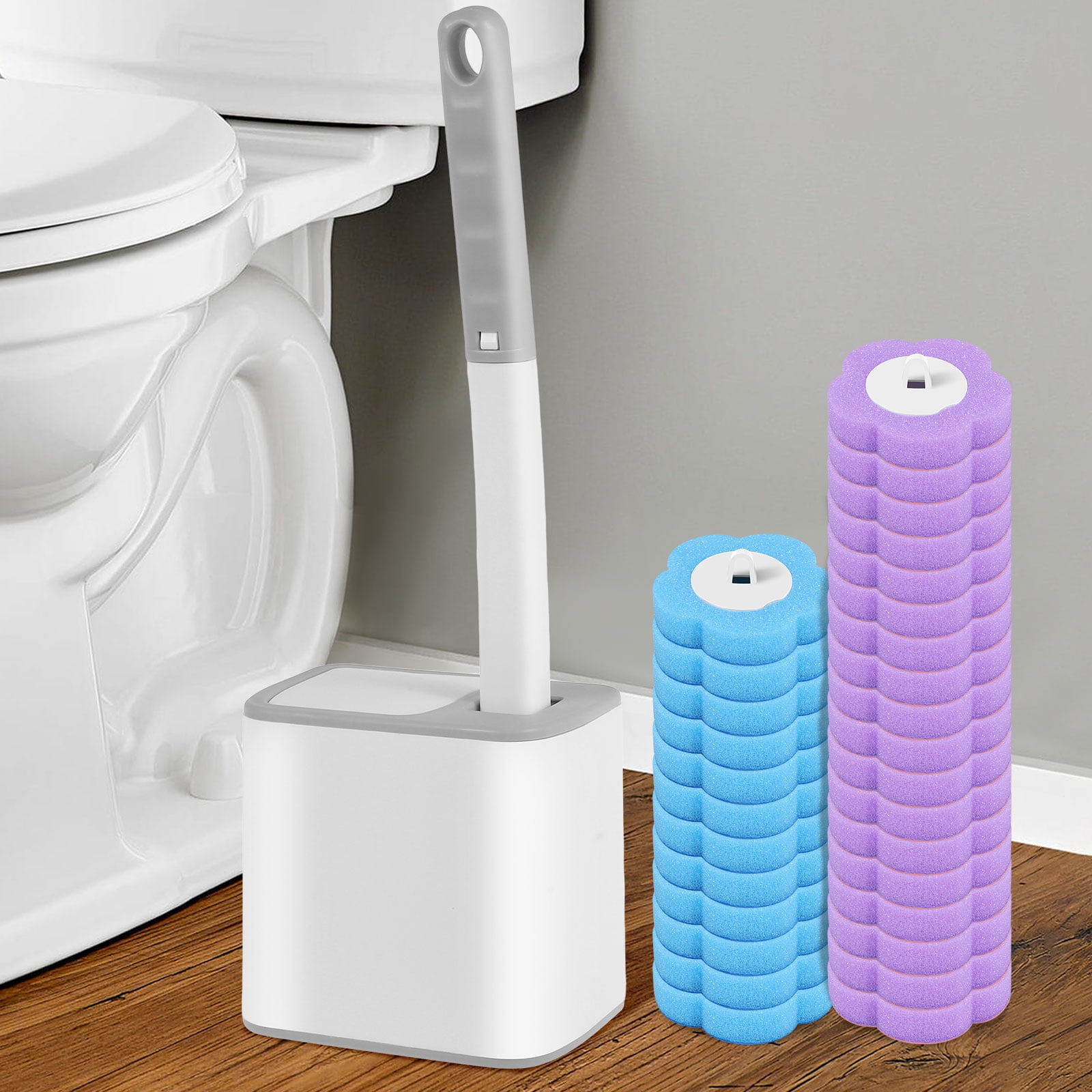 Wall Mount Toilet Bowl Cleaner Kit With Lengthened Handle Auto Lid ...