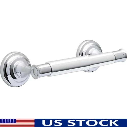 Wall Mount Toilet Paper Holder Chrome Spring Loaded Easy Roll Change ...