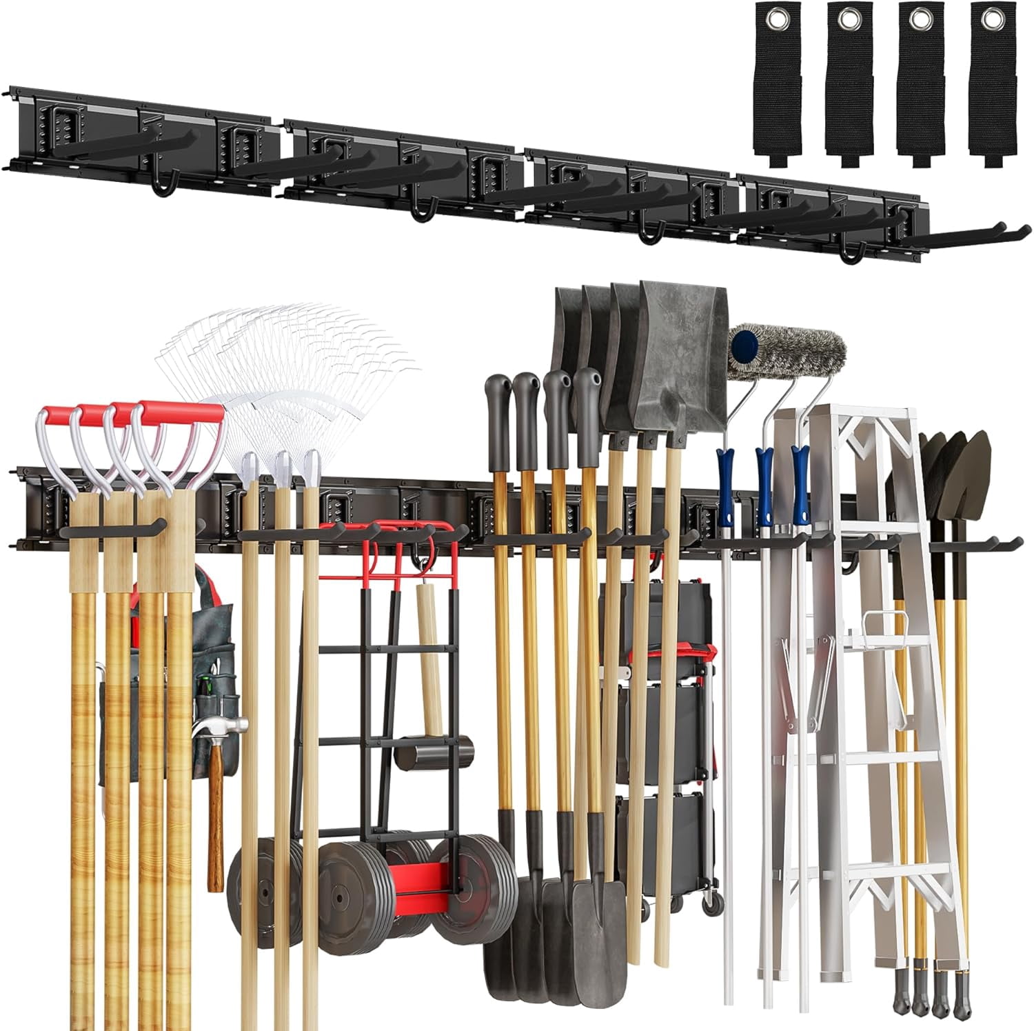 Wall Mount Tool Storage Rack, 20 PCS Heavy Duty Steel Yard Garden Tool ...