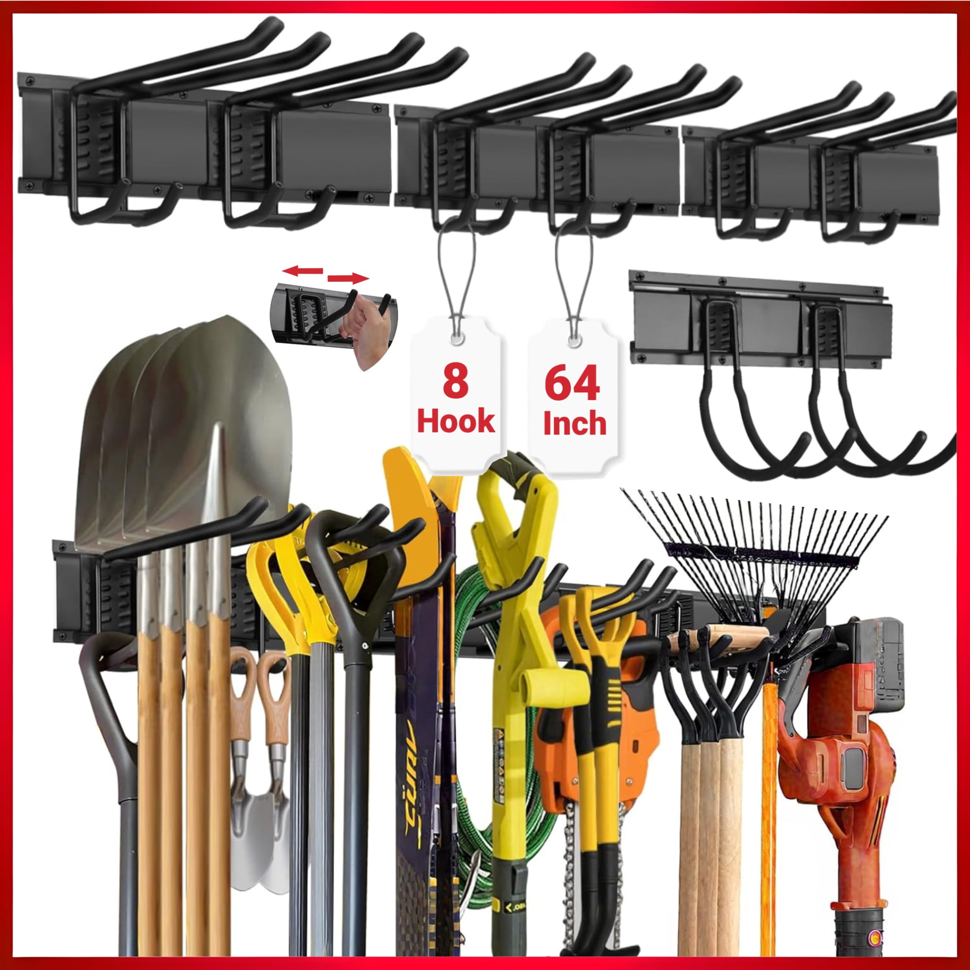 Garage Tool Storage Rack,ENJOYWOOD 64 inch Wall Mount Garage Tool ...