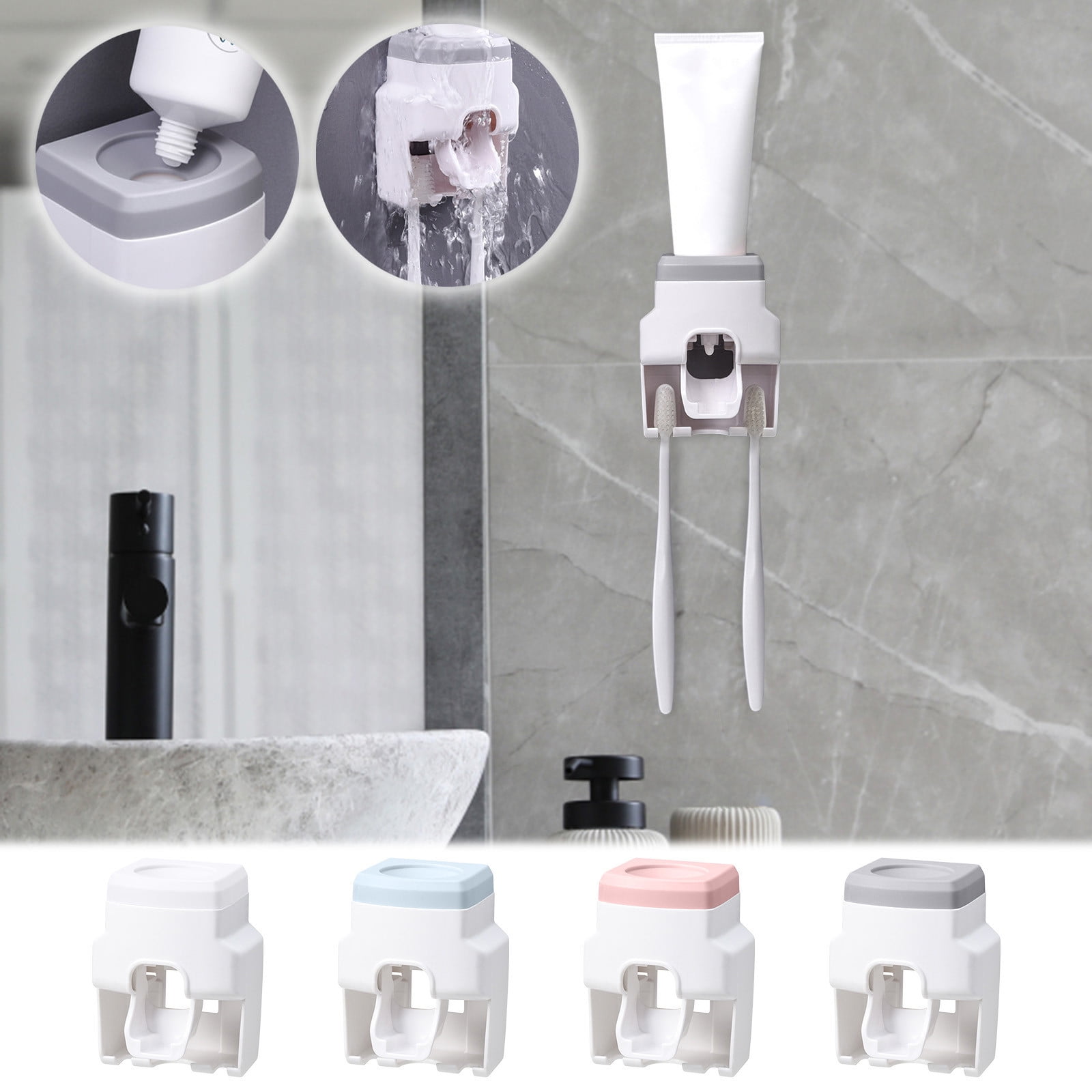 Wall Mount Toothpaste Dispenser, Automatic Lazy Loader, Stainless Steel ...