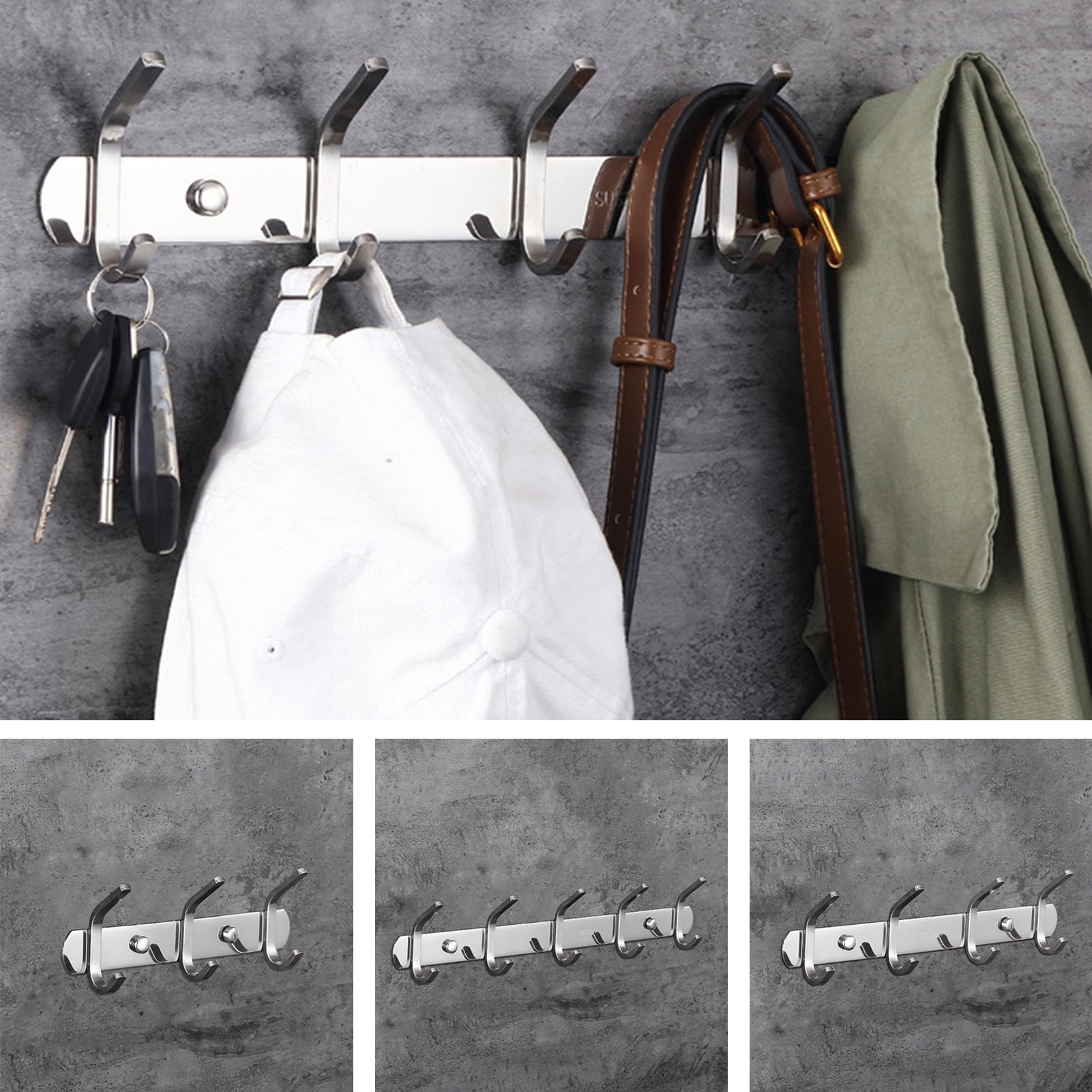 Wall Mount Towel Hooks Heavy Duty Coat Racks Rustproof Strong Load ...
