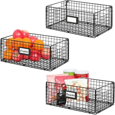 5 Pack Stackable Wire Baskets, Metal Cabinet Organizer for Office ...