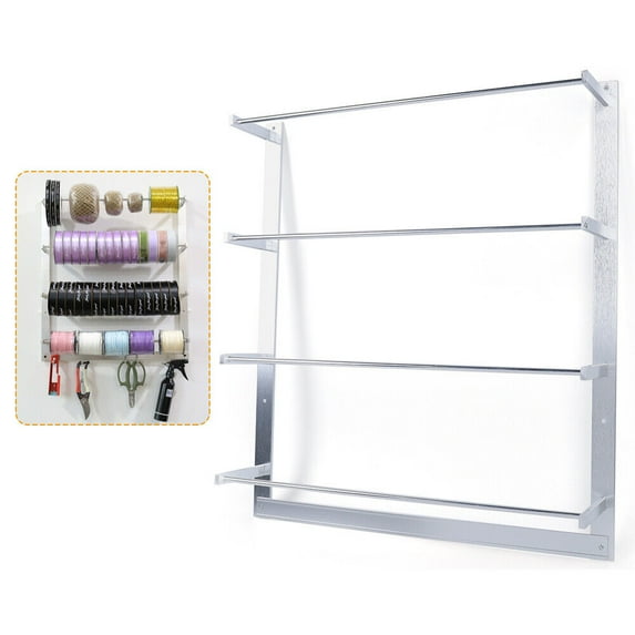 Wall Mount Wire Spool Rack Ribbons Roll Storage Sewing Tool Coated ...