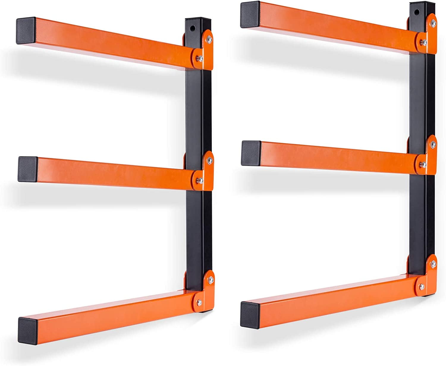 Wall Mount Wood Organizer and Lumber Storage Metal Rack with 3-Level ...
