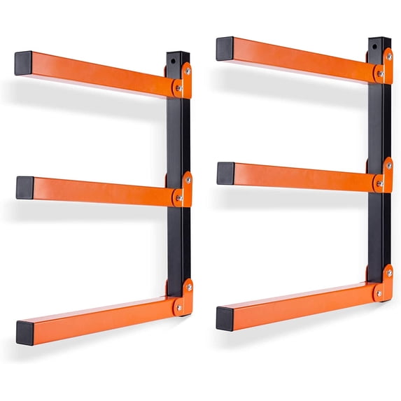 Wall Mount Wood Organizer and Lumber Storage Metal Rack with 3-Level ...