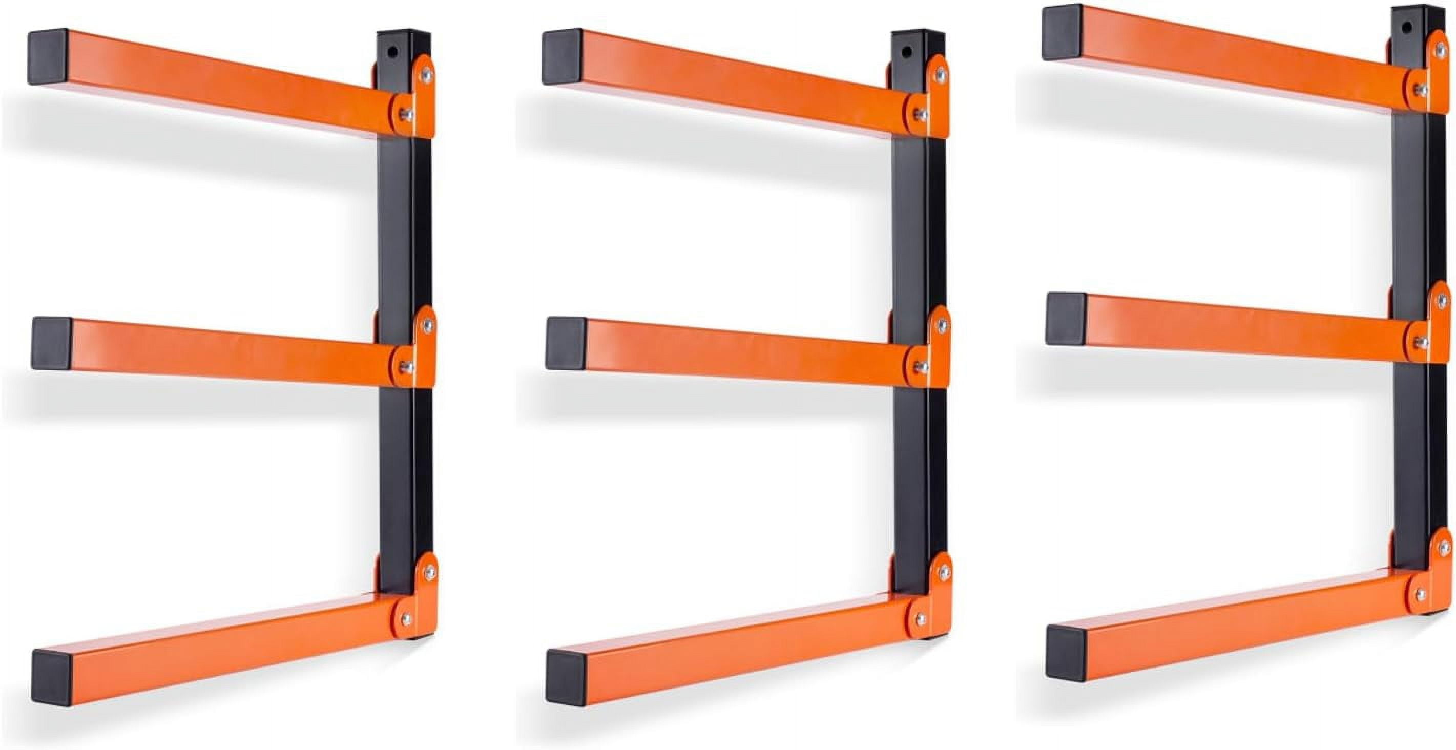 Wall Mount Wood Organizer and Lumber Storage Metal Rack with 3-Level ...