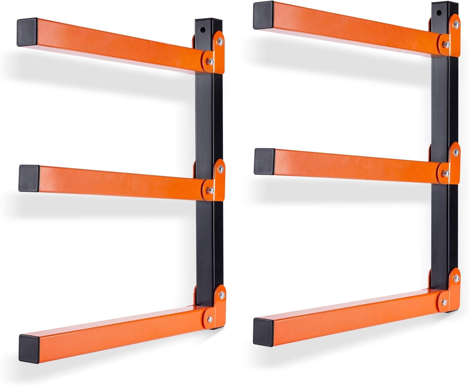 Wall Mount Wood Organizer and Lumber Storage Metal Rack with 3-Level ...