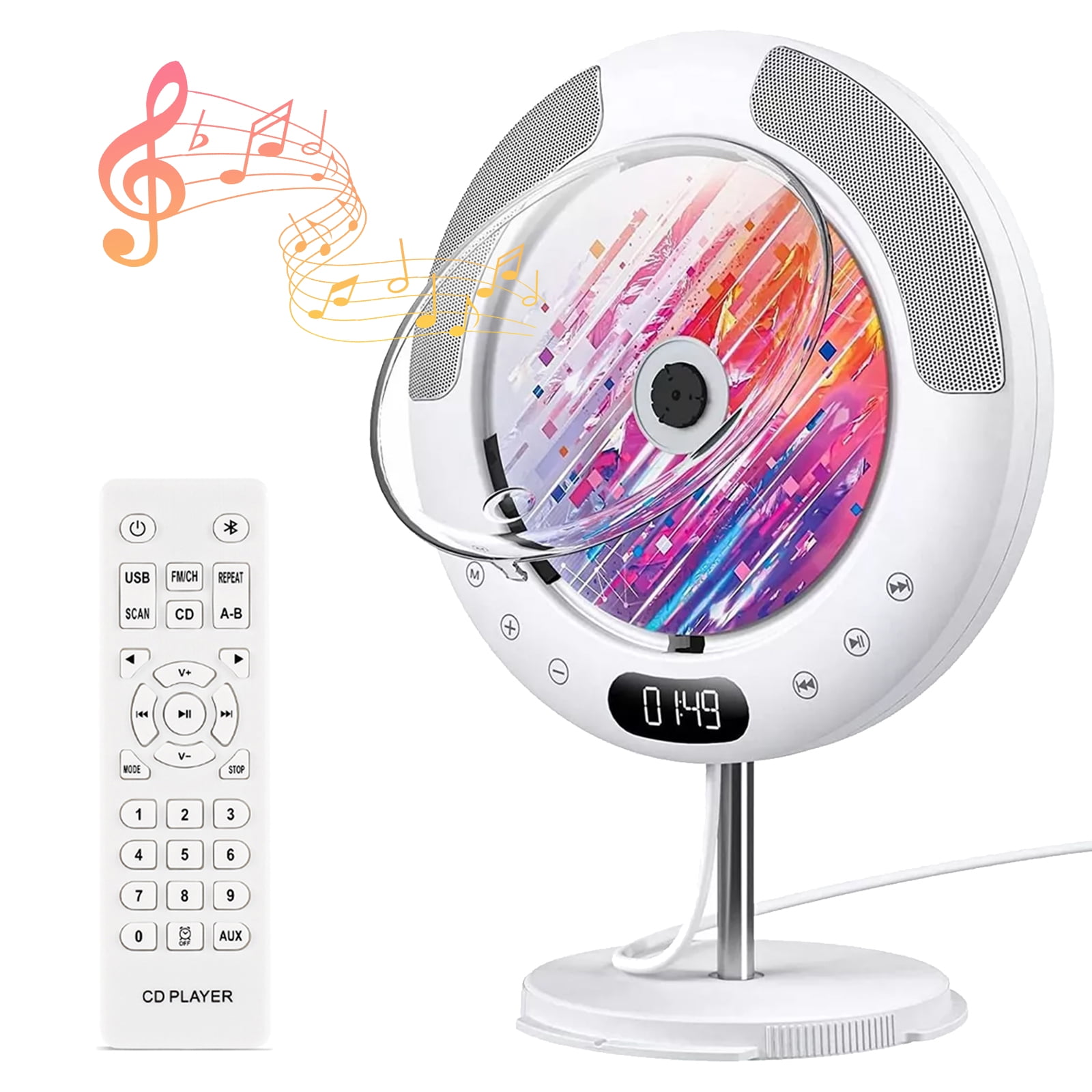 Wall Mounted Multi Disc Bluetooth CD Player, Dual Speaker, FM Radio ...