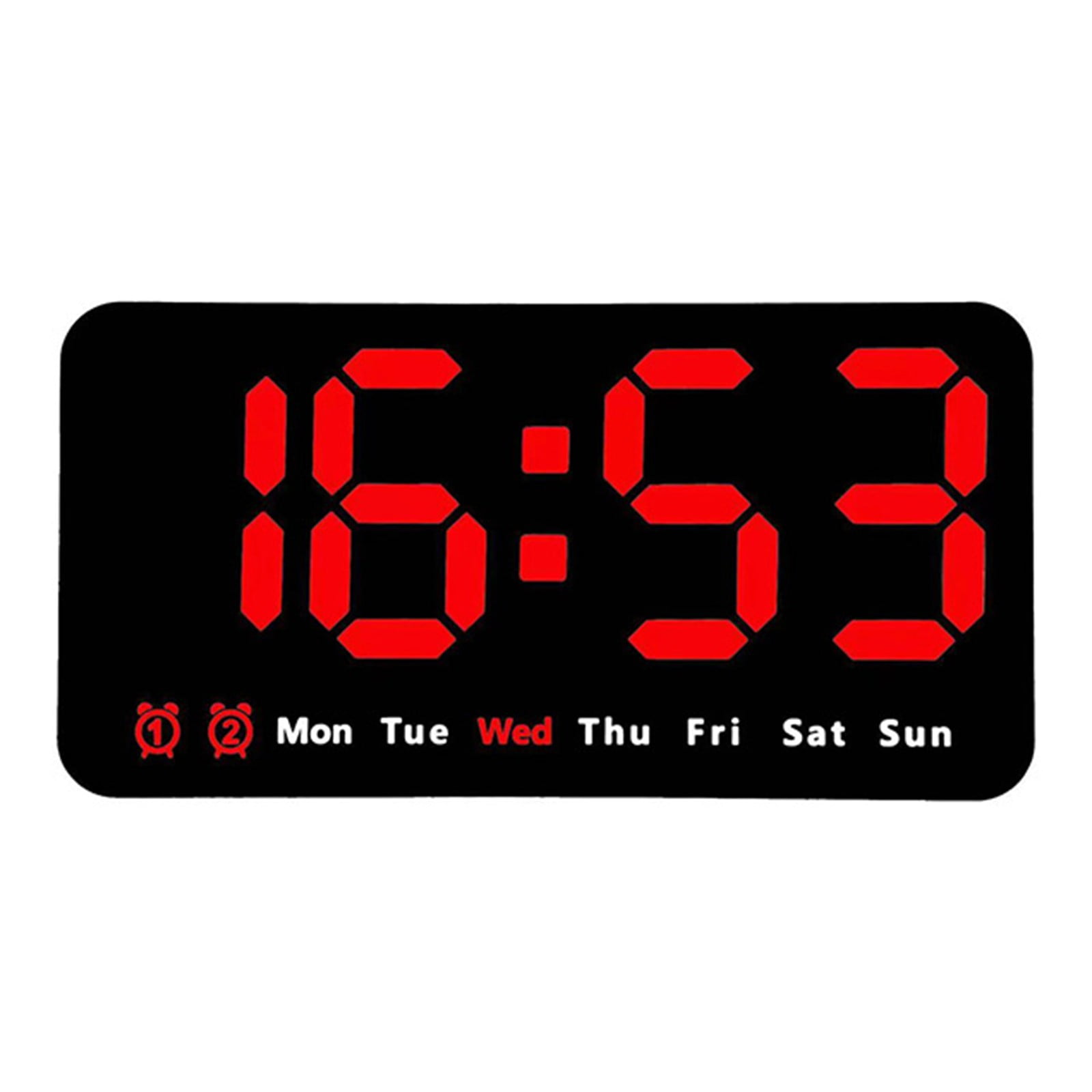 Wall Mountable LED Display Alarm Clock with Temperature and Date ...
