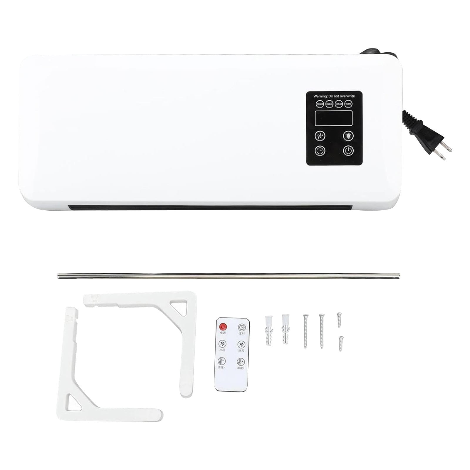 Wall Mounted 2 In 1 Bladeless Fan Heater Oscillating Air Circulator ...